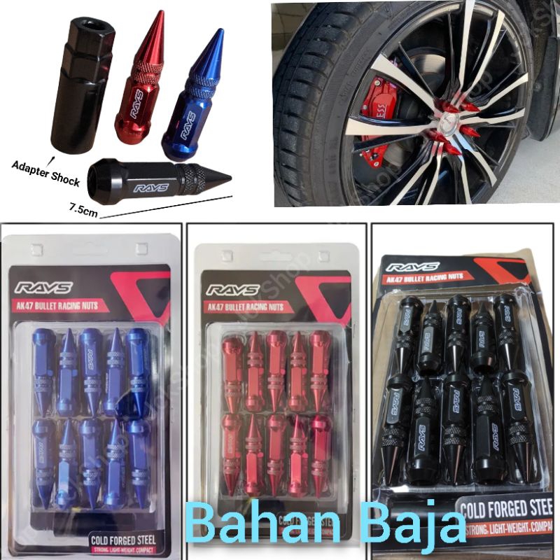 Jual Lugnut Mur Baut Roda Mobil Rays Baja 7.5cm | Shopee Indonesia