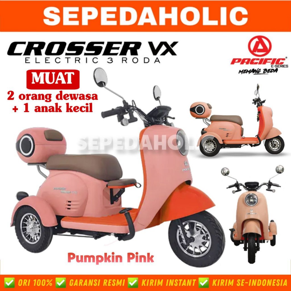 Jual Sepeda Listrik CROSSER VX BY PACIFIC / GENIO EASTON XL1 BY UNITED Roda Tiga 3 Electric E ...