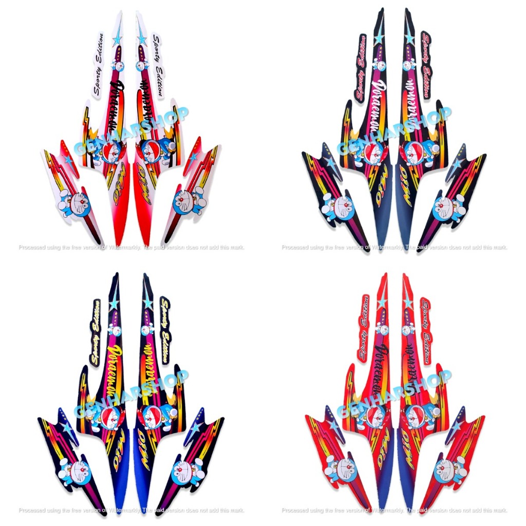 Jual STIKER STRIPING LIS BODY MOTOR MIO VARIASI DORAEMON | Shopee Indonesia