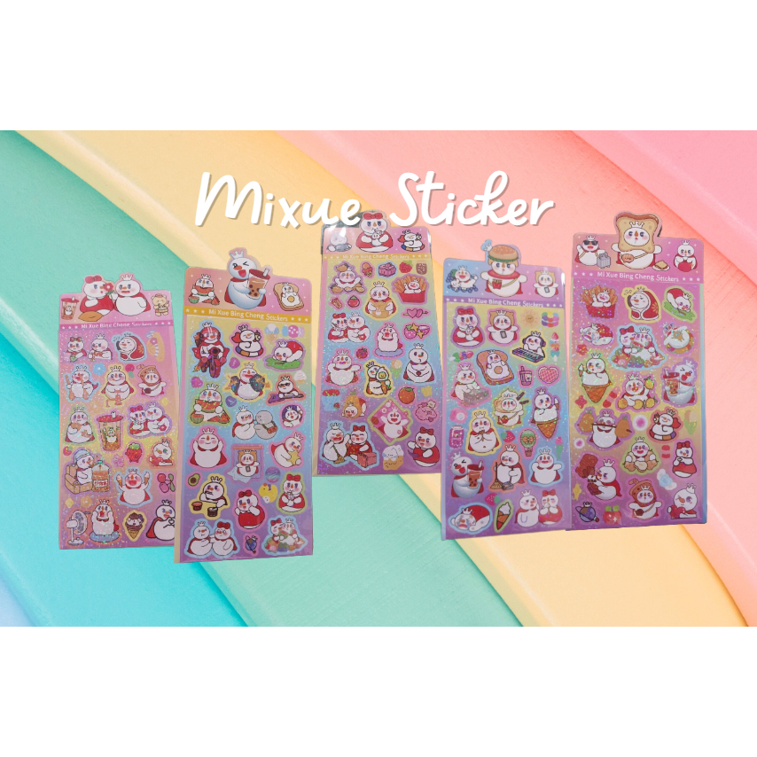 Jual Hologram Stiker Karakter Mixue - Laser Stiker Karakter Mixue - 5 ...