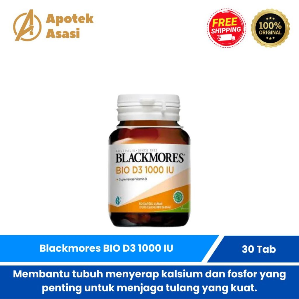 Jual Blackmores Vitamin D3 1000 IU 60 Kapsul & D3 BIO 1000 IU 30 Kapsul /Vitamin D/Suplemen ...
