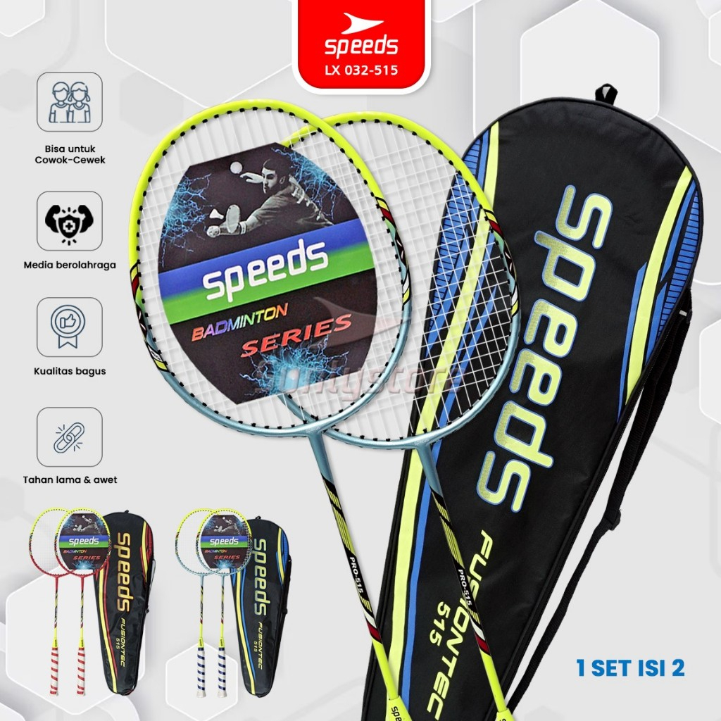 Jual SPEEDS Raket Badminton isi 2pcs Raket Bulu Tangkis Alat Olahraga ...