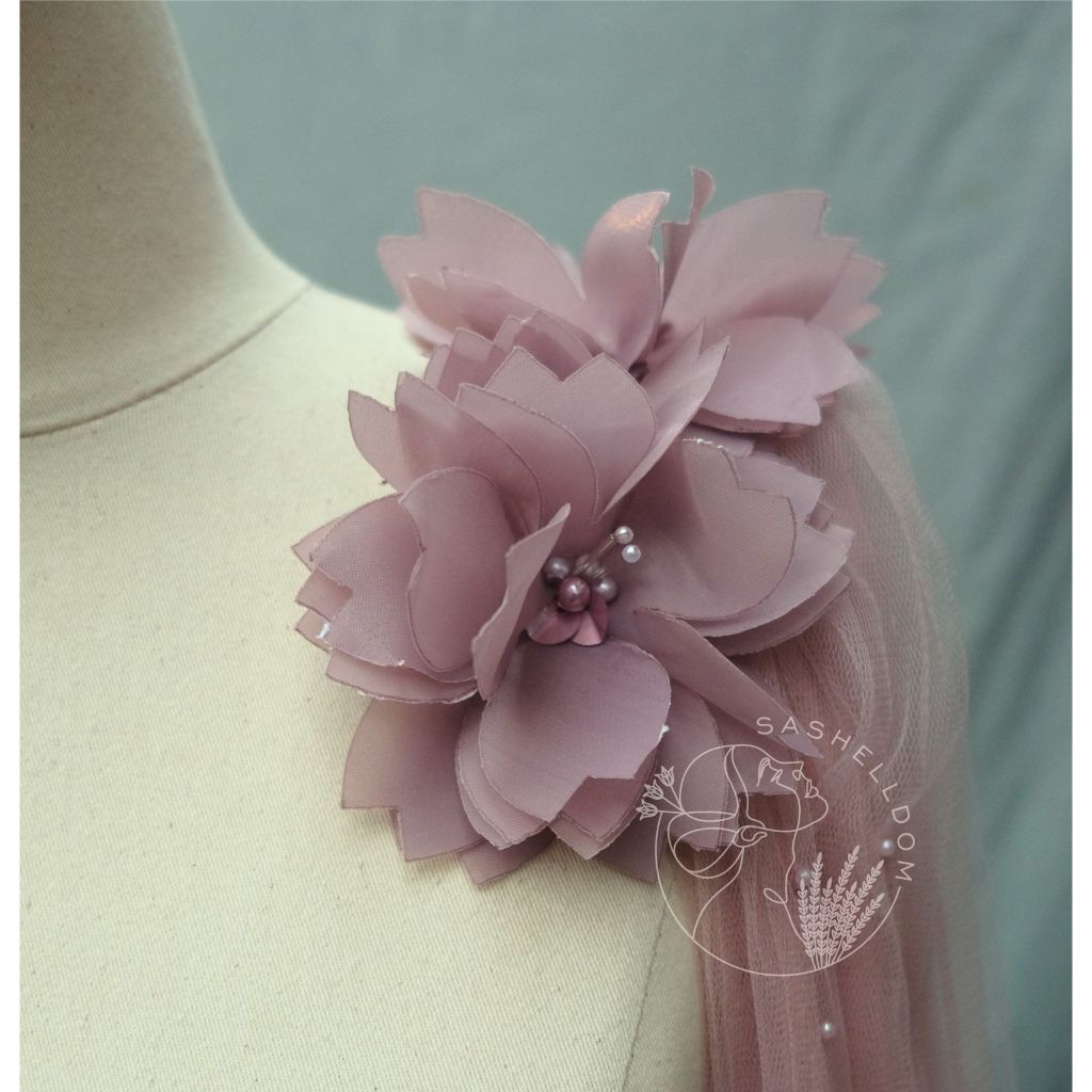 Jual APLIKASI BUNGA ORGANZA / KEBAYA / BUNGA 3D/BROSS | Shopee Indonesia