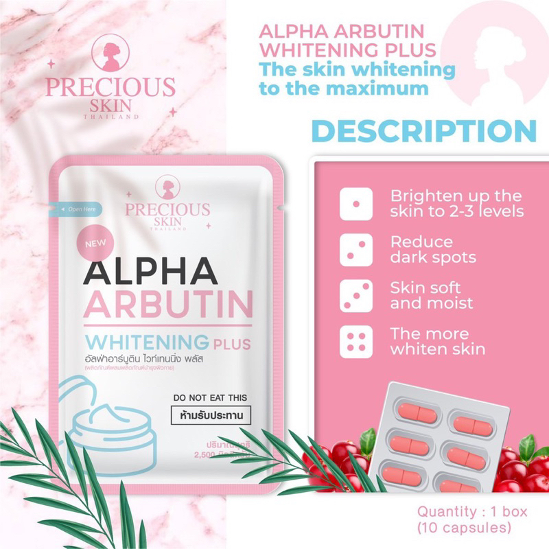 Jual Precious skin Alpha Arbutin Whitening Plus Powder Capsule | Shopee ...