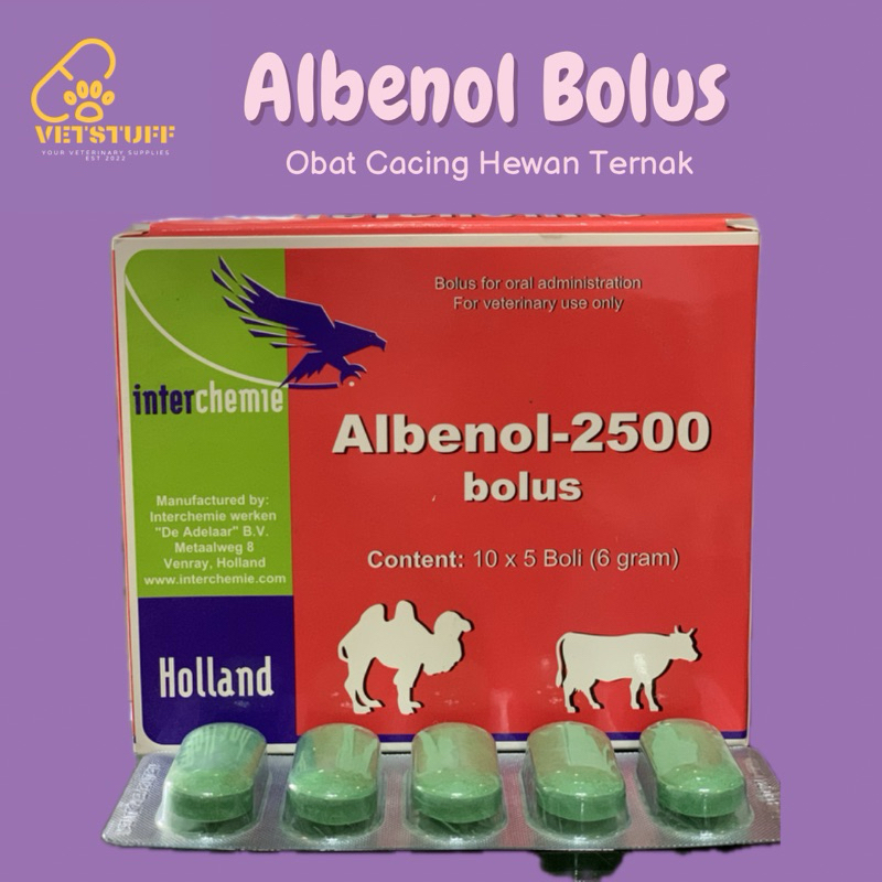 Jual Albenol 2500 Bolus 1 Tablet - Obat Cacing sapi, kambing, domba ...