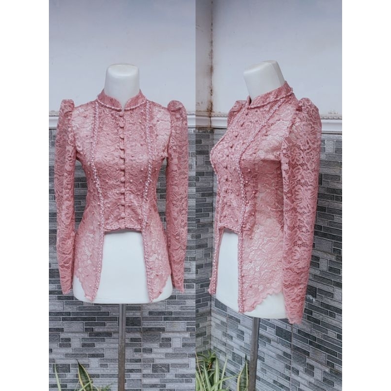 Jual Kebaya cantik brokat mix mutiara ROSE GOLD | Shopee Indonesia