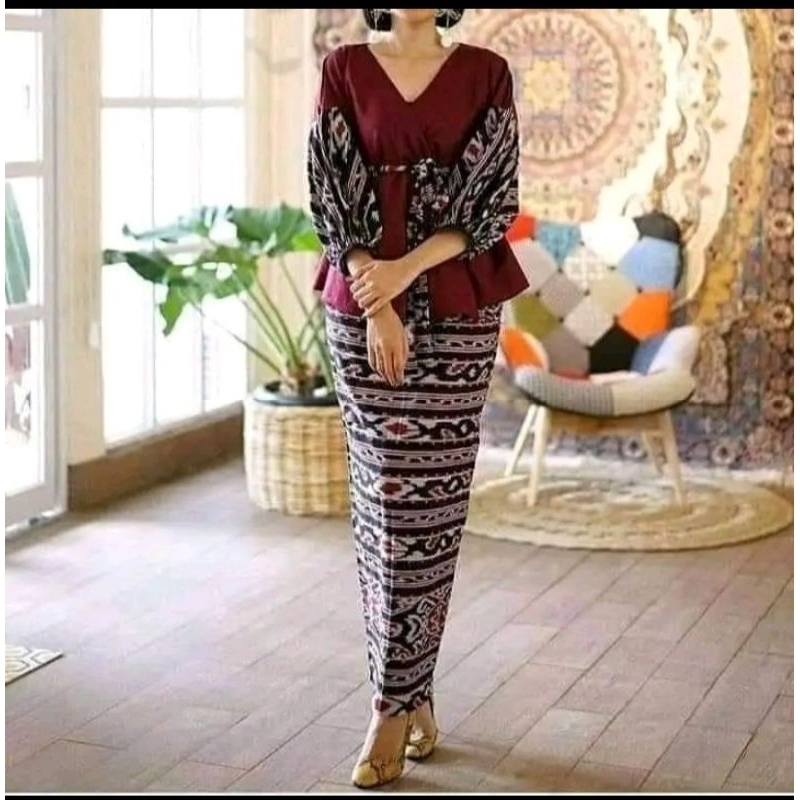 Jual Setelan Tenun Ikat Kebaya One Set KBY23A | Shopee Indonesia