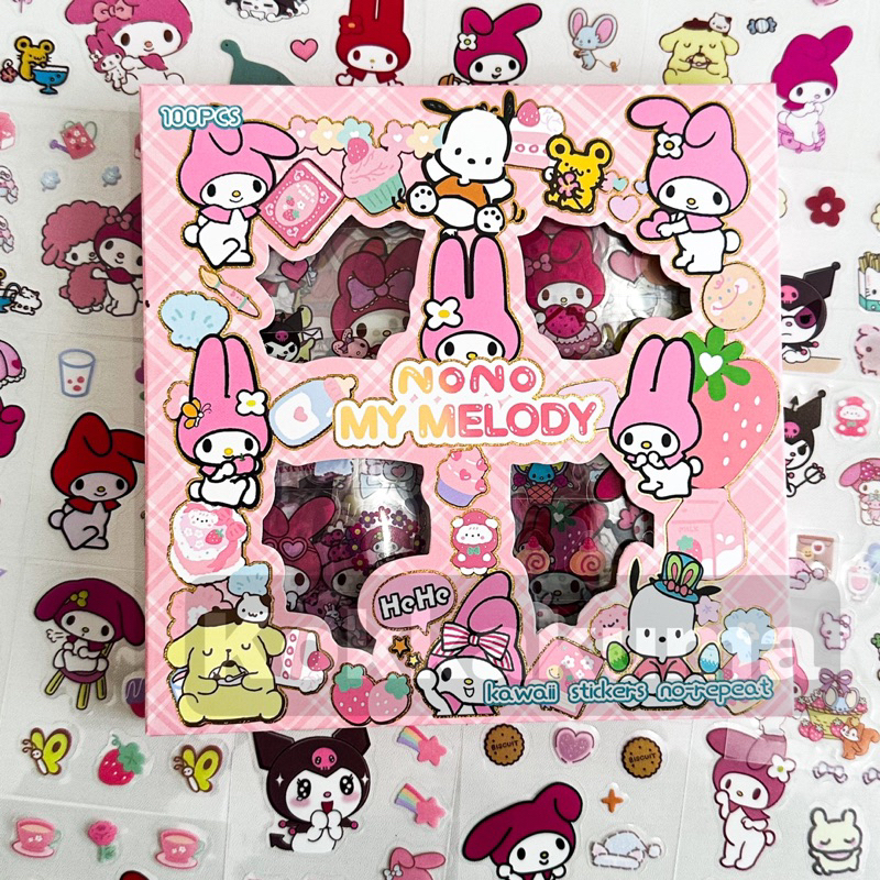 Jual ( KKM ) NONO SANRIO MY MELODY Sticker Box 2D Dekorasi Anak Cewek ...