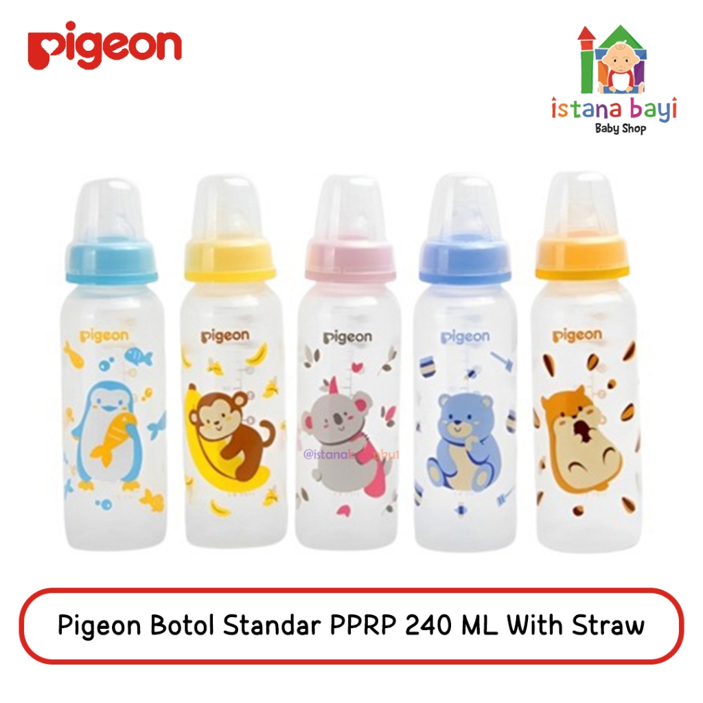 Jual Pigeon Botol PPRP 240ML Standar MM W/ Straw - Pigeon Botol Susu | Shopee Indonesia