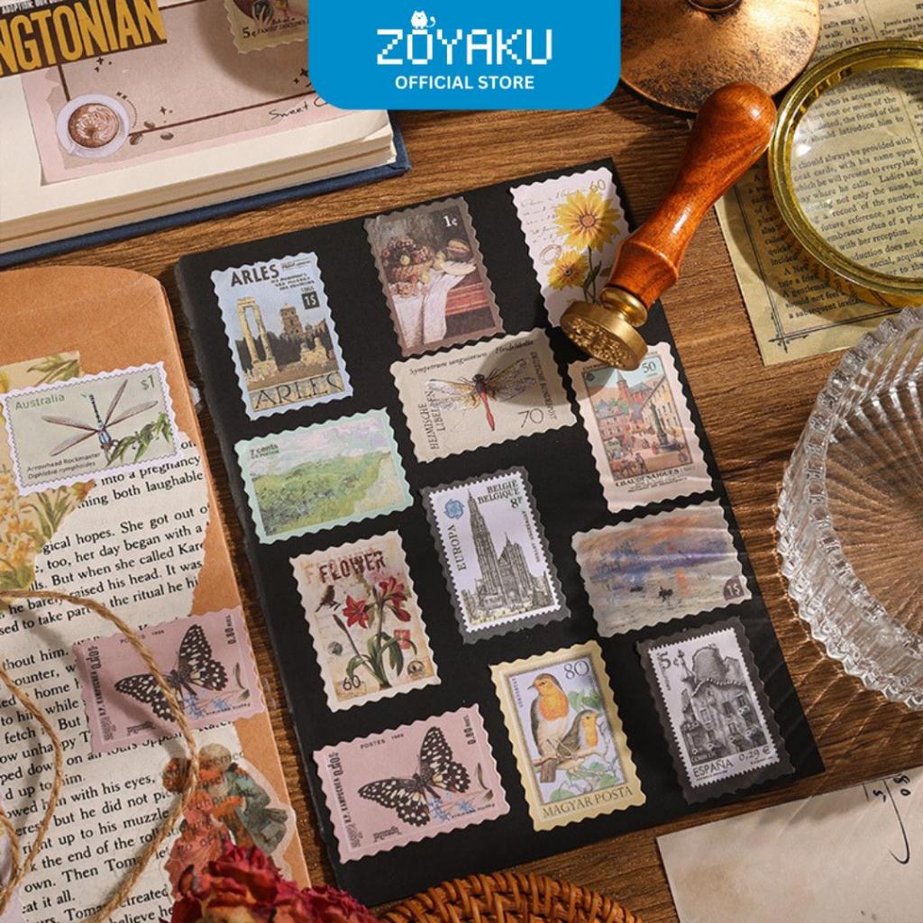 Jual (48pcs) Stiker Model Prangko Stamp Retro Vintage Decor DIY Design ...