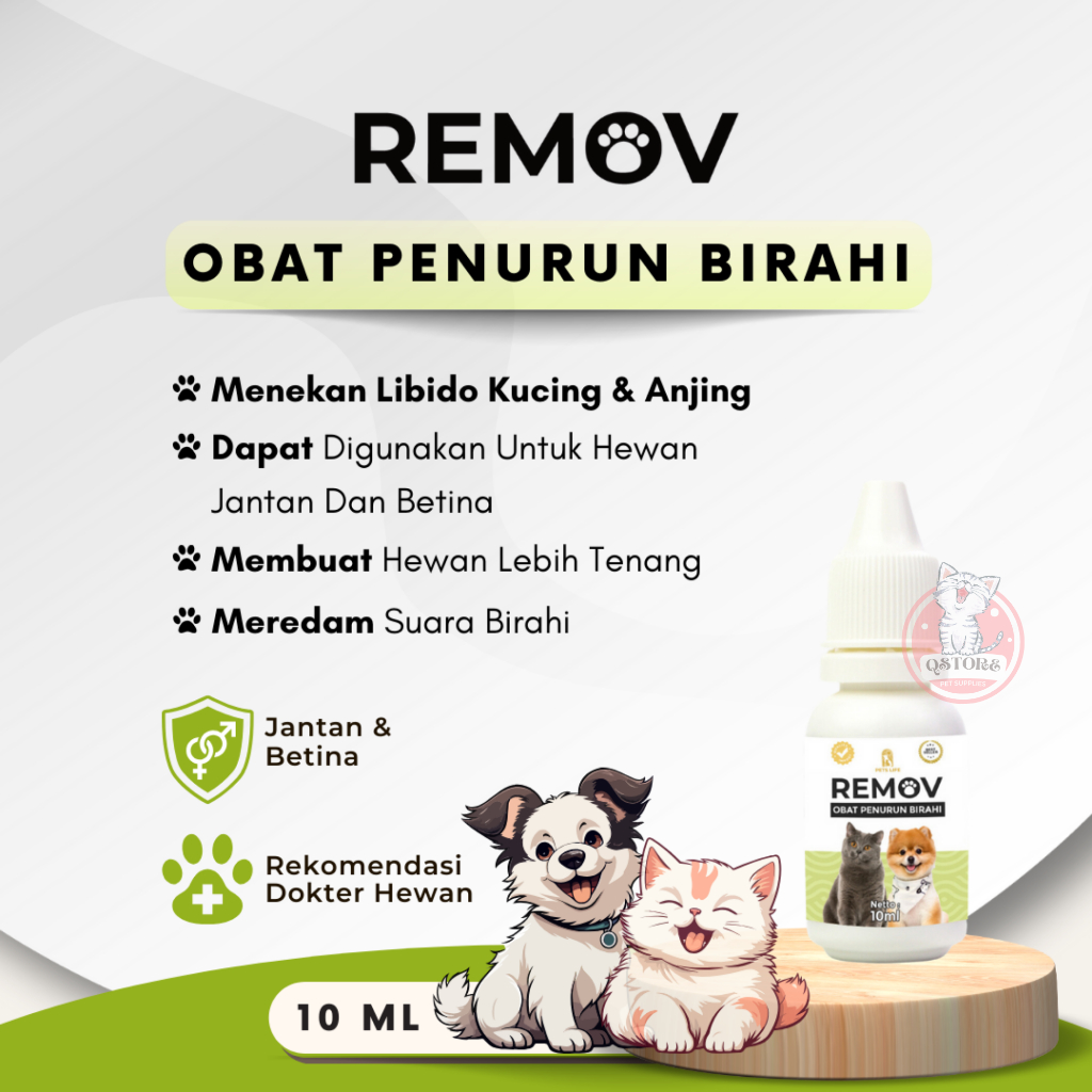 Jual REMOV Obat Herbal Penurun Birahi Kucing dan Anjing 10ml | Shopee ...