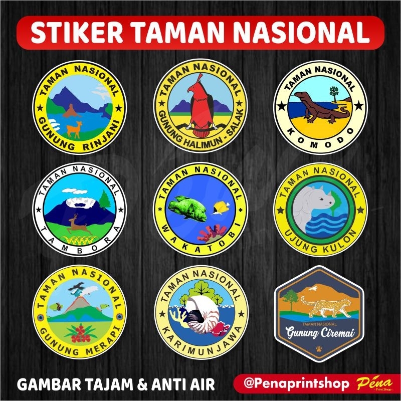 Jual Sticker Stiker Taman Nasional / Stiker Gunung Alam Indonesia ...
