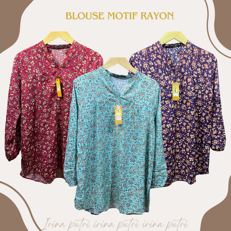 Jual BLOUSE RAYON FATHIN BASIC MOTIF BUNGA | Shopee Indonesia