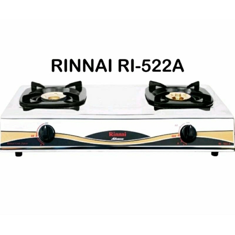 Jual Kompor Gas Rinnai 2Tungku RI-522A (Api Lilin/Stainless) | Shopee ...