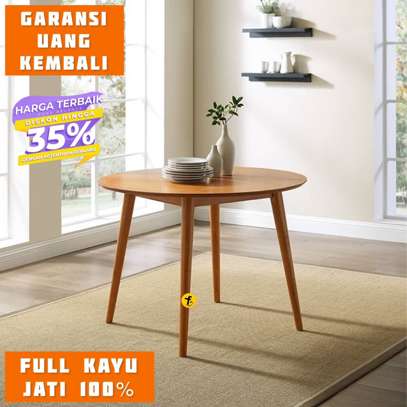 Jual Meja Makan Cafe Restoran Scandinavian - Meja Makan Bundar Dimensi ...