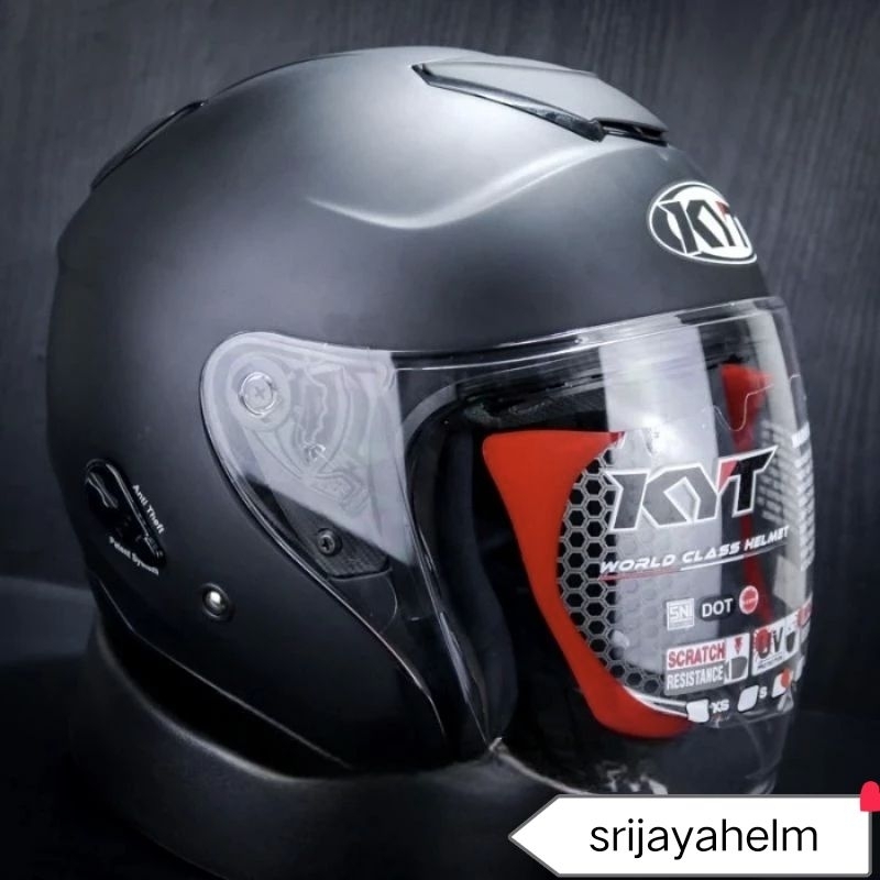 Jual HELM KYT KYOTO R HITAM DOFF ORIGINAL | Shopee Indonesia