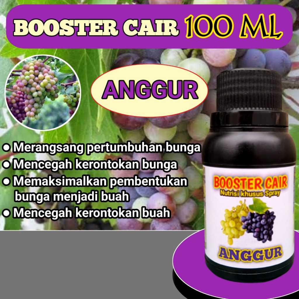 Jual Pupuk booster anggur 100 ml nutrisi perangsang bunga dan pelebat buah anti rontok termurah ...