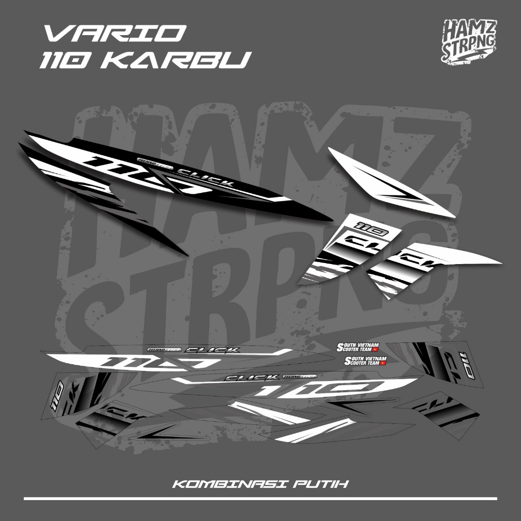 Jual Striping Transparan Vario 110 Karbu Kombinasi 2 warna body motor Hits | Shopee Indonesia