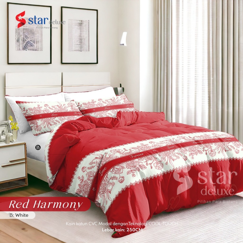 Jual Sprei Minimalis Star Katun Motif Natal Red Harmony - Kado Natal / Bingkisan Natal / Hadiah ...