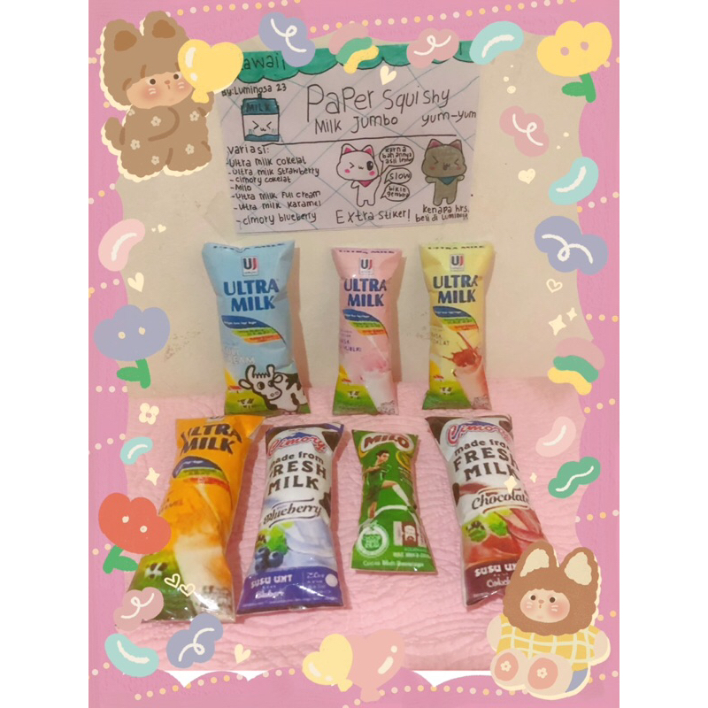 Jual Paper squishy handmade Milk | Shopee Indonesia