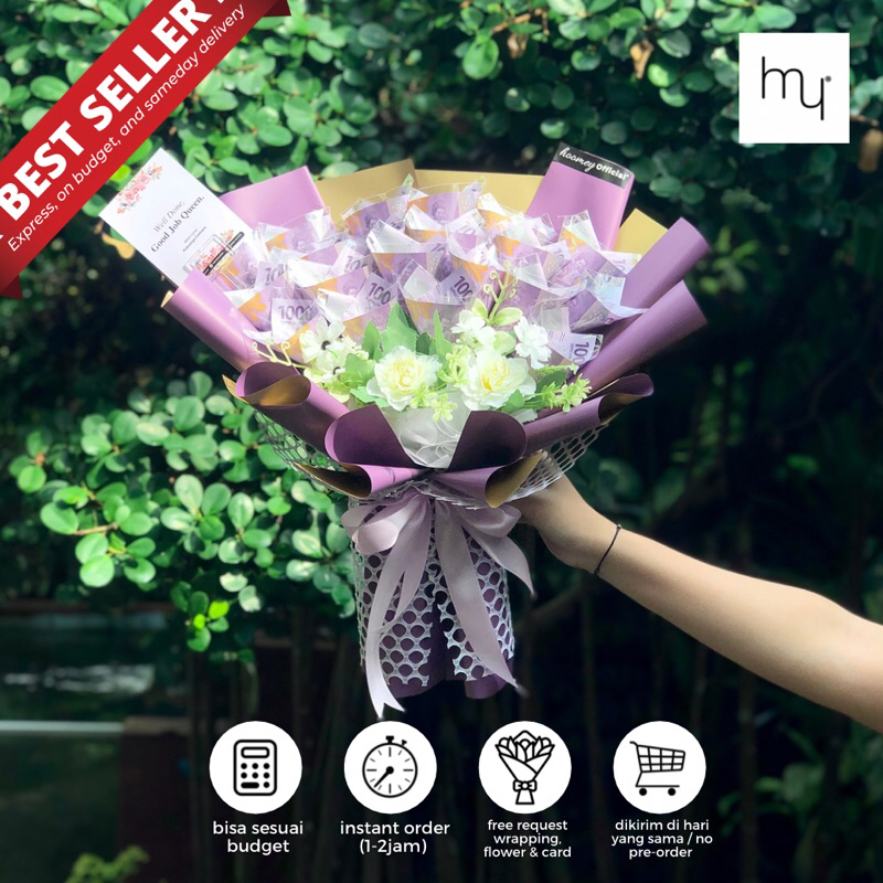 Jual [READY STOCK - BEST SELLER] MONEY ROUNDED BOUQUET / MONEY BOUQUET ...