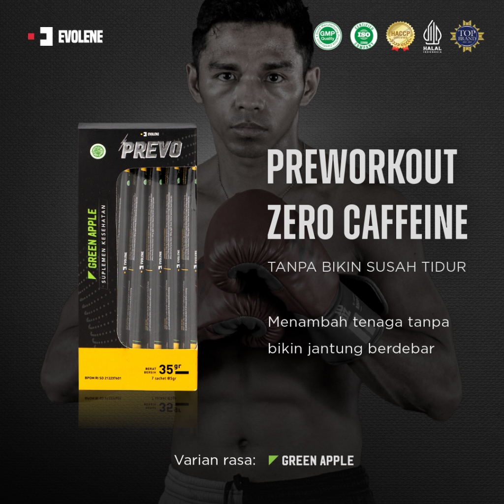 Jual Evolene Prevo 7 Sachet/35gr Pre-Workout - No Caffeine - Energy ...