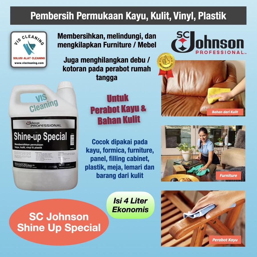 Jual SC Johnson Shine Up Special - Pembersih Furniture Kayu & Kulit ( 4 L ) | Shopee Indonesia