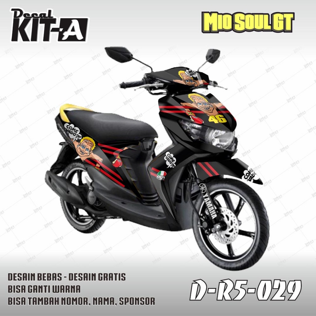 Jual Decal Stiker Mio Soul GT Striping Sticker Mio Soul GT D-R5-029 ...