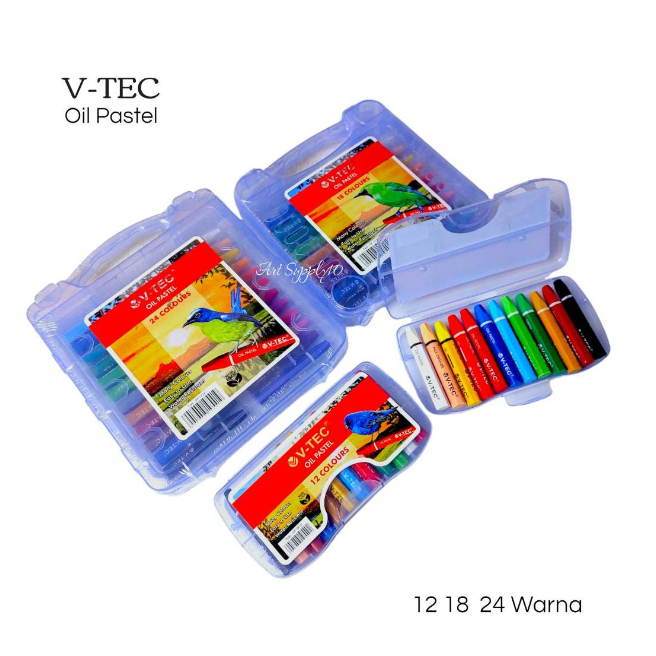 Jual V Tec Crayon Oil Pastel 12 18 24 36 48 Warna | Shopee Indonesia