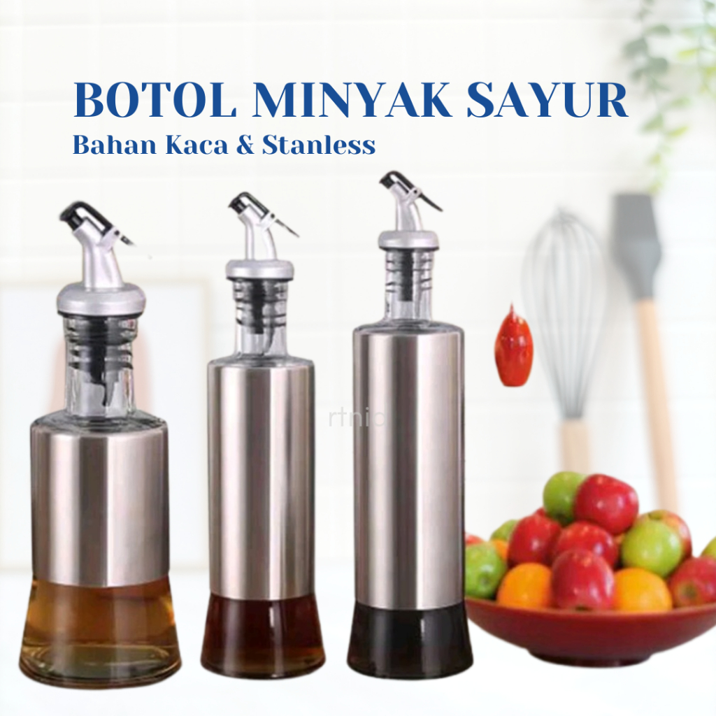 Jual [Rtnid] BOTOL MINYAK SAYUR OLIVE OIL 300ML BAHAN KACA KOMBINASI ...