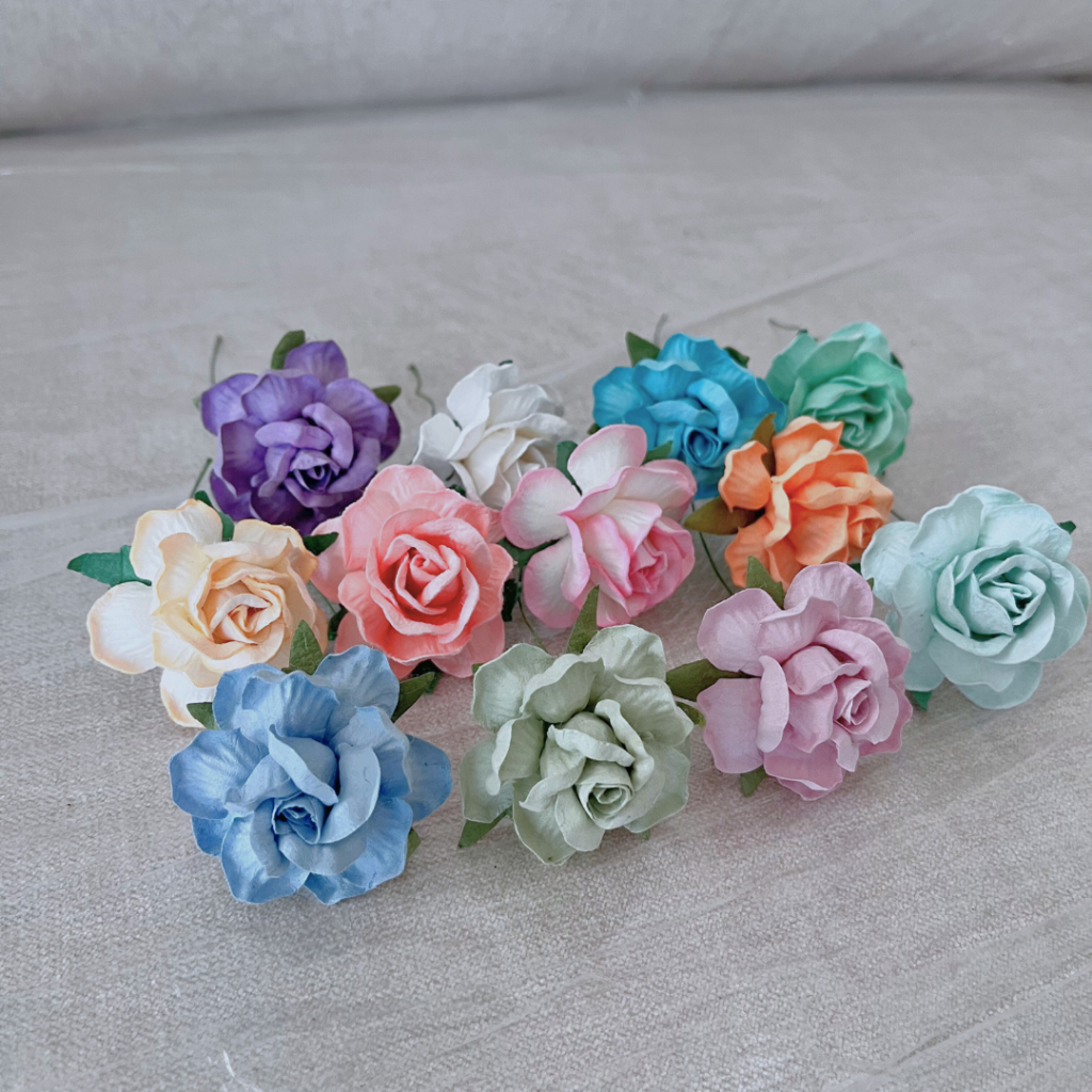 Jual 191. Mulberry paper flower bunga kertas scrapbook mahar Wild Rose ...