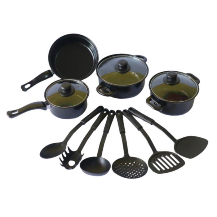 Jual Set Panci 13 Pcs Cookware Dengan Tutup Kaca Lengkap | Shopee Indonesia