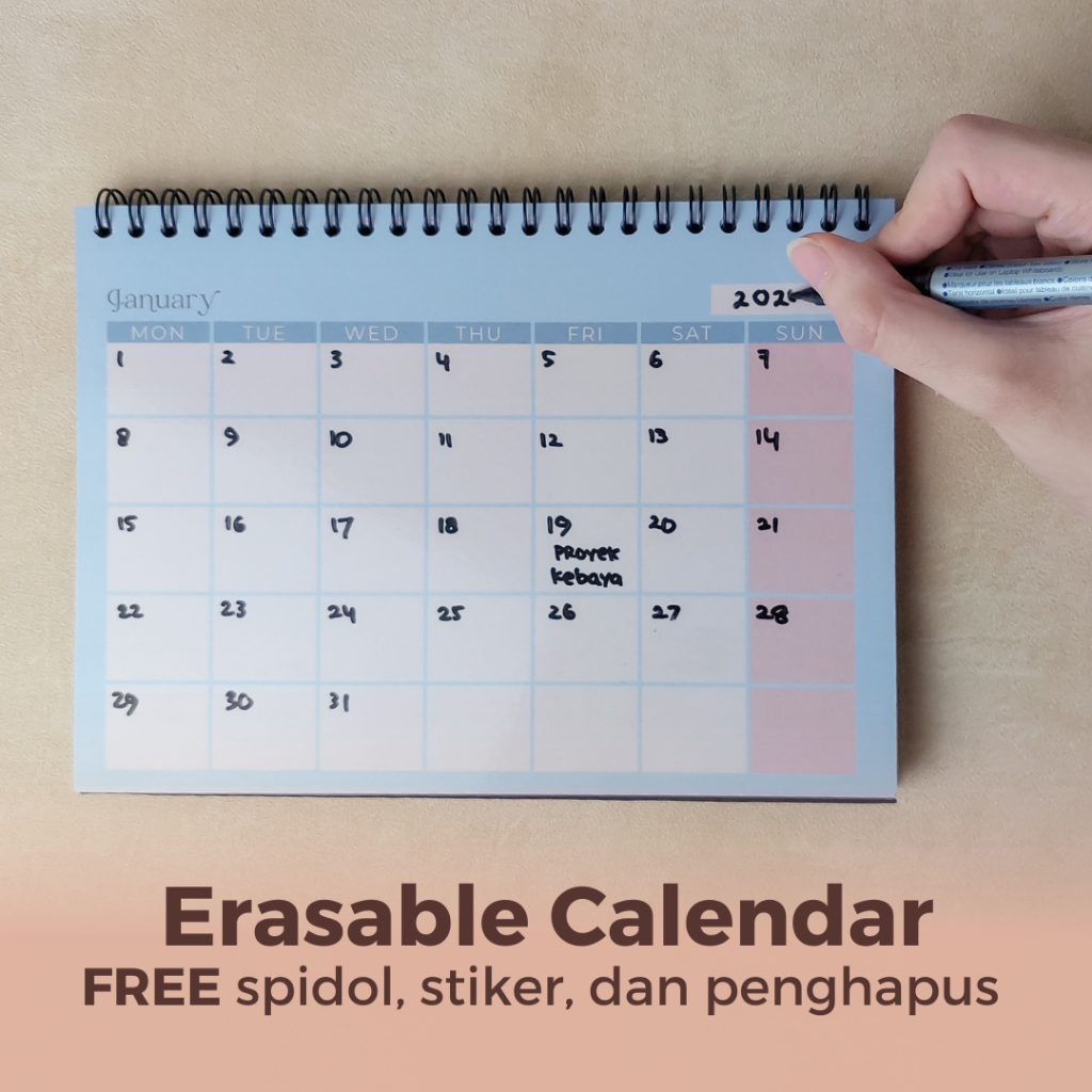 Jual Erasable Calendar Planner 2026 / Kalender Meja Hardcover / Desk ...