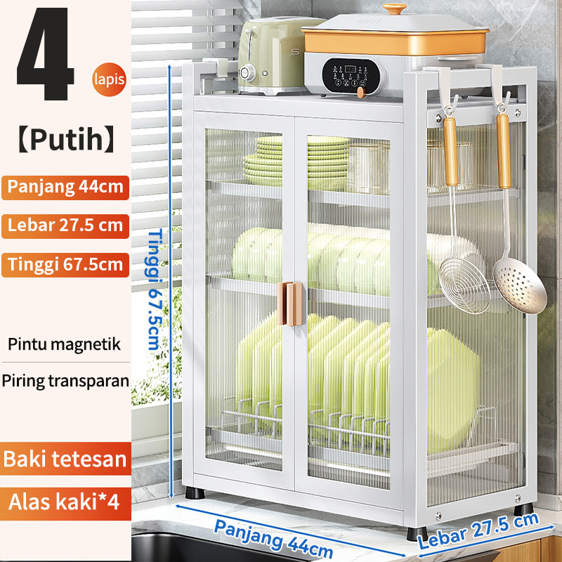 Jual Rak Rak Piring Dapur Rak Lemari Multifungsi dengan Pintu Kabinet ...