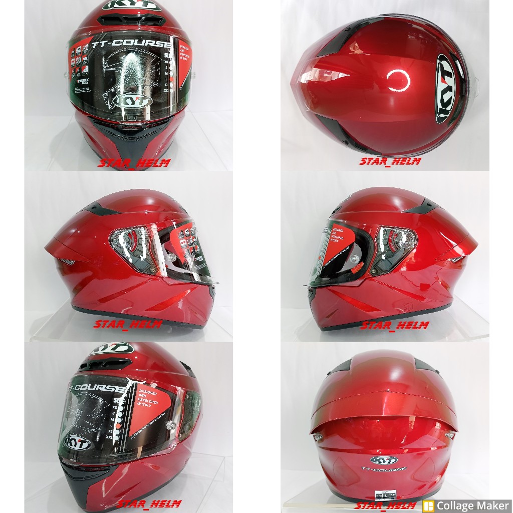 Jual HELM FULL FACE KYT TT-COURSE SOLID MARON ORIGINAL 100% | Shopee Indonesia