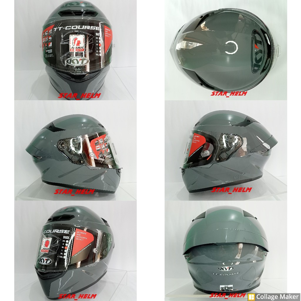Jual HELM FULL FACE KYT TT-COURSE SOLID GORILLA GREY GLOSY ORIGINAL 100% | Shopee Indonesia