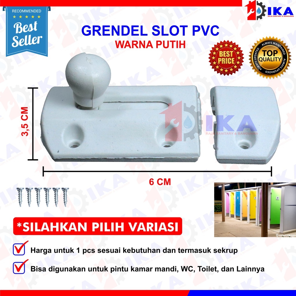 Jual Grendel pvc plastik 2 inch / 5 cm selot pintu kamar mandi wc ...