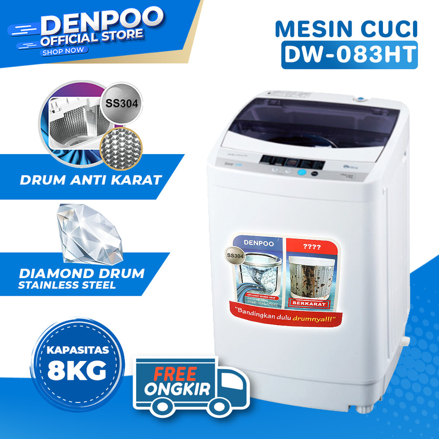 Jual Denpoo Mesin Cuci 1 Tabung 8 KG DWF 083 HT Body Model fyber | Shopee Indonesia