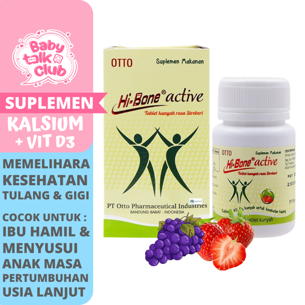 Jual Suplemen Kalsium Hi-Bone Active Tablet Kunyah - Hi Bone Chewable ...