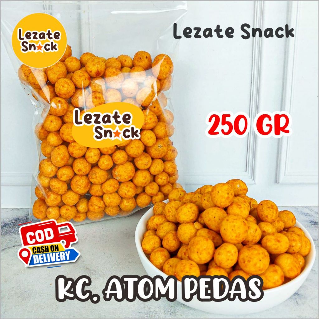 Jual Kacang Atom Oven Pedas 250GR Enak Murah Renyah / Kacang Atom ...