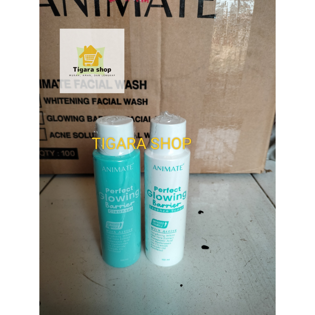 Jual Animate Paket 2in1 Perfect Glowing Barrier Facial Toner+Wash 100ml ...