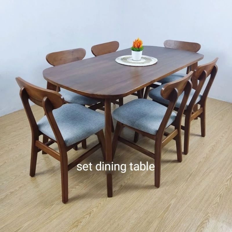 Jual Meja Makan Ropan K6 Kayu Jati | Shopee Indonesia