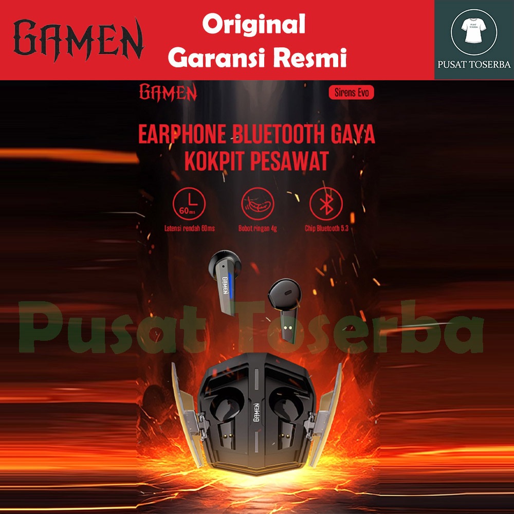 Jual Headset Bluetooth Gamen Sirens Evo Light Weight TWS Airbuds ...