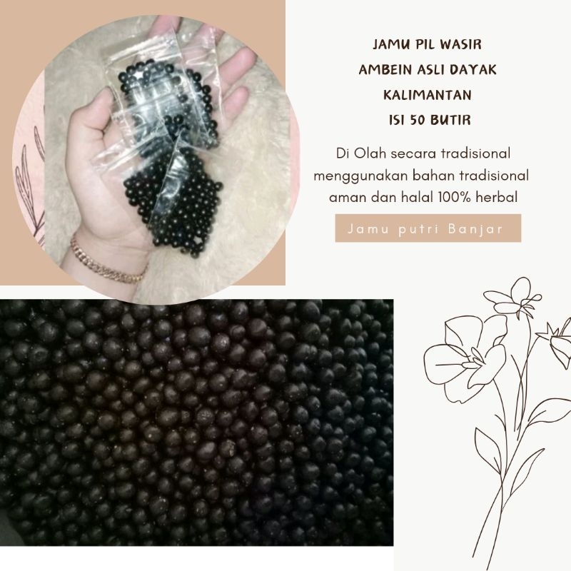 Jual Jamu pil Dayak ambein wasir isi 50 butir asli Kalimantan ekstrak ...