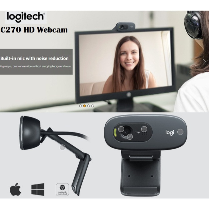 Jual Webcam Logitech C270 HD Widescreen HD Video Calling Light ...