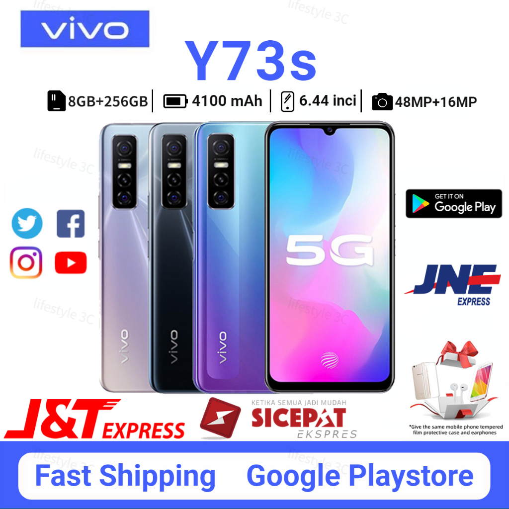 Jual VIVO Y73s 5G RAM 8GB/256GB 48MP Kamera Belakang Layar 6.44 inci Baru HP Garansi 1 Tahun ...