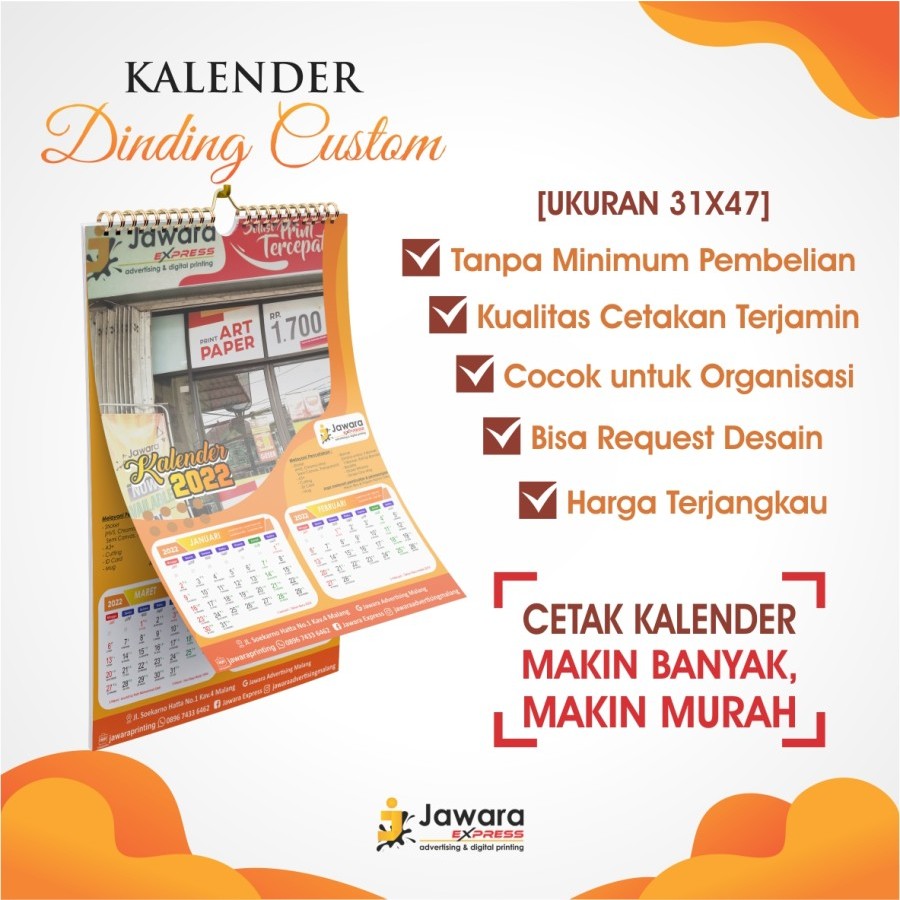 Jual KALENDER DINDING SATUAN ISI 2 BULANAN / 6 LEMBAR TAHUN 2024 CUSTOM ...