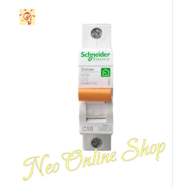 Jual MCB Schneider New Domae 10A 1P 6Ka Original (10 Ampere 1 Phase) | Shopee Indonesia