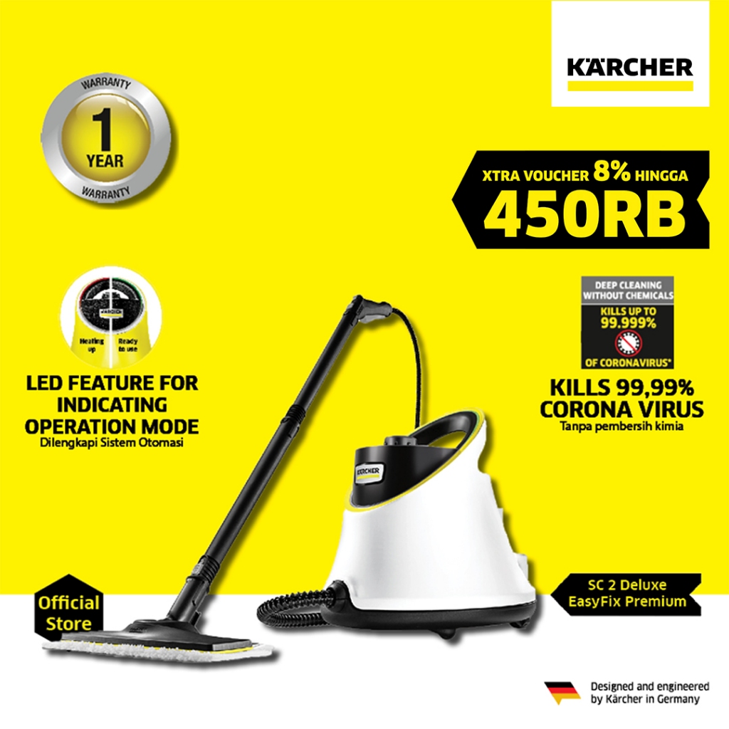 Jual Karcher SC 2 Deluxe EasyFix Premium 1500 Watt Steam Cleaner (White ...