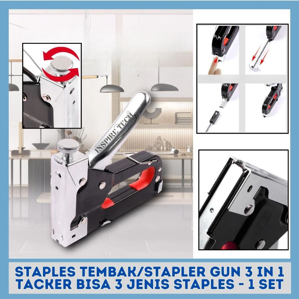Jual Staples tembak/Stapler gun 3 in 1 tacker Bisa 3 Jenis Staples - 1 ...